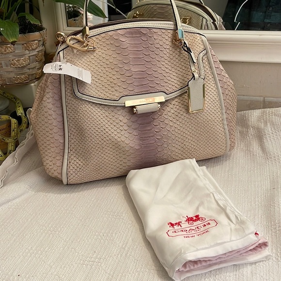 Coach | Bags | Coach Madison Pinnacle Python Embossed Dome Satchel ...